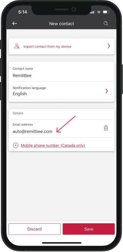 How to add e transfer to CIBC | Remitbee Help Center