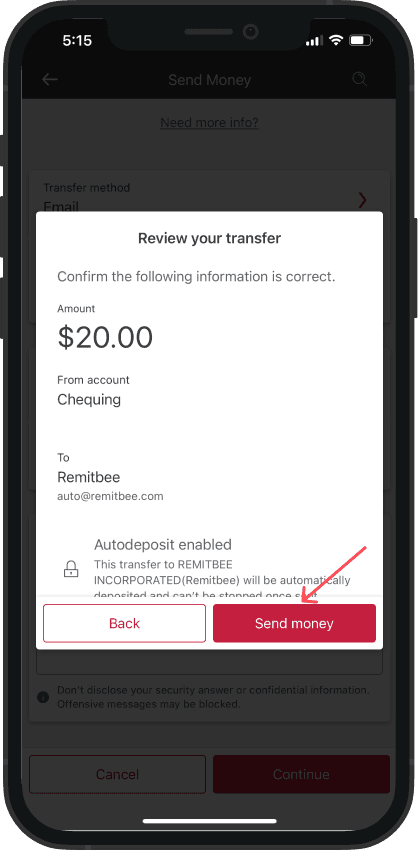 How to add e transfer to CIBC | Remitbee Help Center